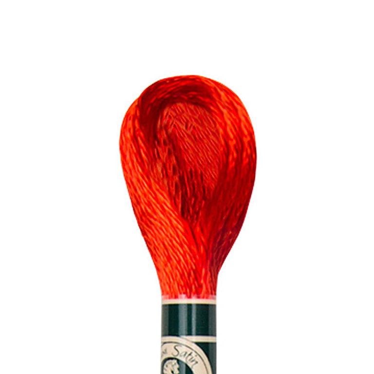 DMC Satin S606: Bright Orange Red (6-strand floss) - Maydel Craft