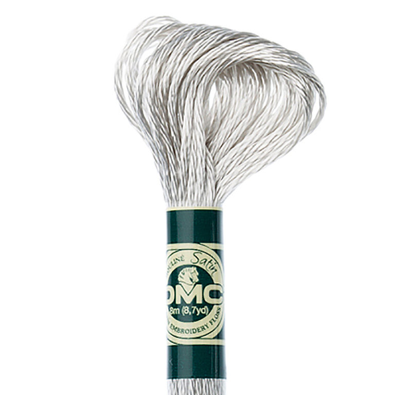 DMC Satin S762: Very Light Pearl Grey (6-strand floss) - Maydel Craft