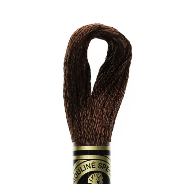DMC 938: Ultra Dark Coffee Brown (6-strand cotton floss) - Maydel Craft