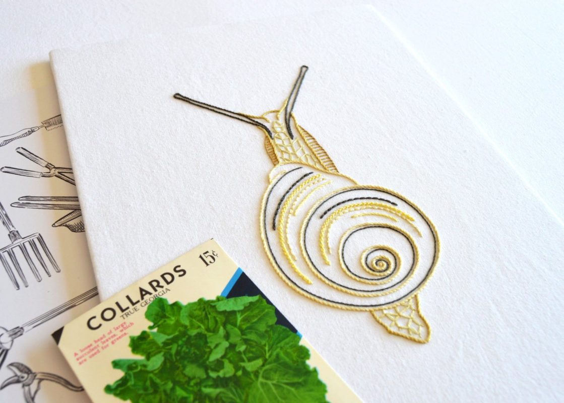 Anatomical Snail stitchable embroidery pattern + PDF by Kelly Fletcher ...