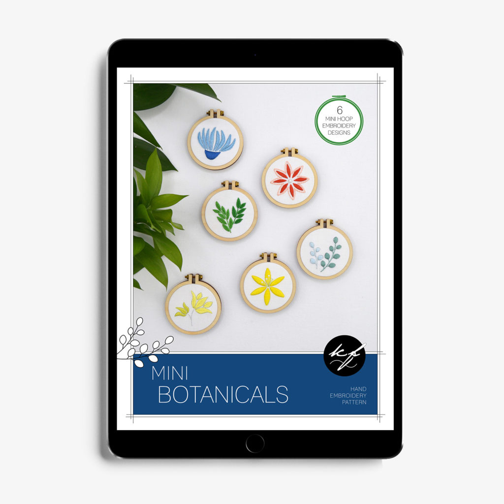 Mini Botanicals embroidery pattern PDF by Kelly Fletcher - Maydel