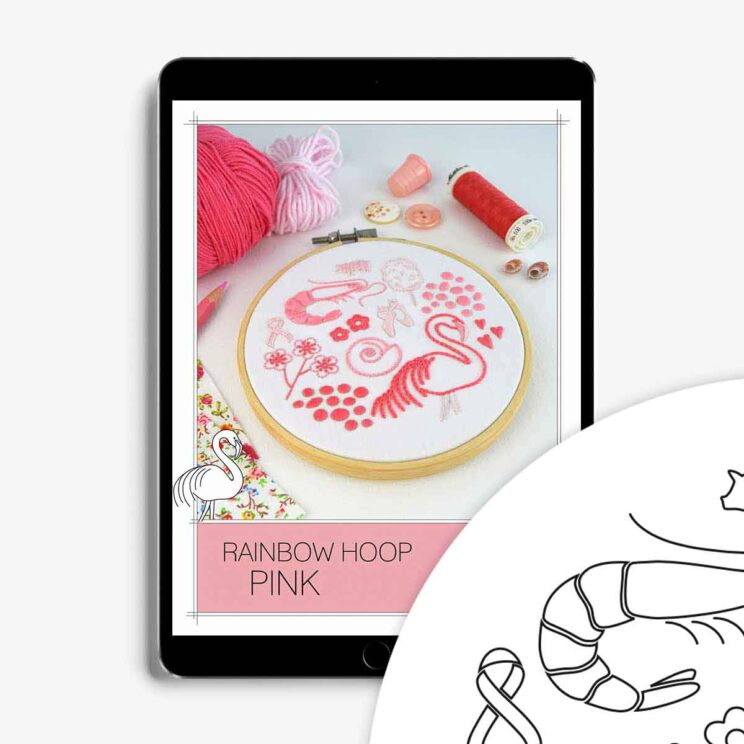 Pink Rainbow Hoop embroidery by Kelly Fletcher - Maydel