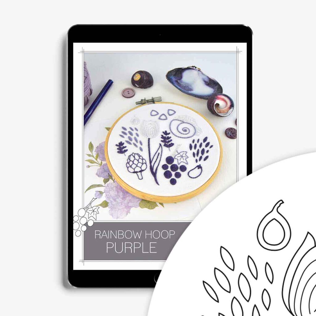 Purple Rainbow Hoop embroidery by Kelly Fletcher - Maydel