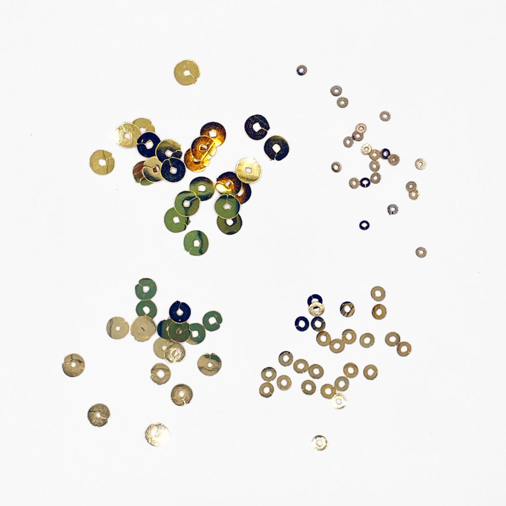 Gilt spangles (gold-plated metal) for embroidery 2mm–6mm - Maydel Craft