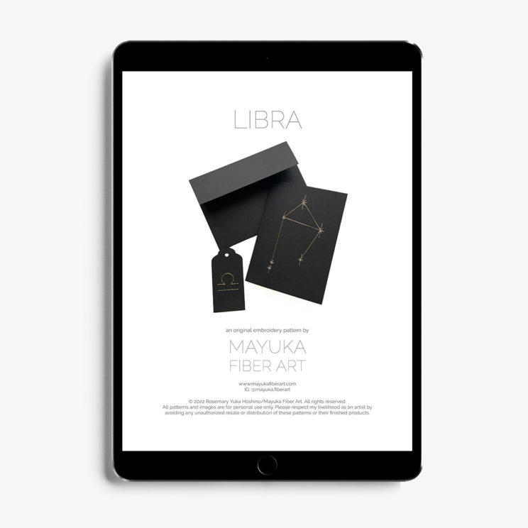 Libra constellation paper embroidery by Mayuka Fiber Art - Maydel