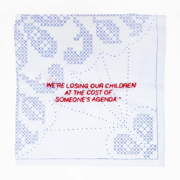 Free gun sense craftivism embroidery by Pretty Strange Design - Maydel