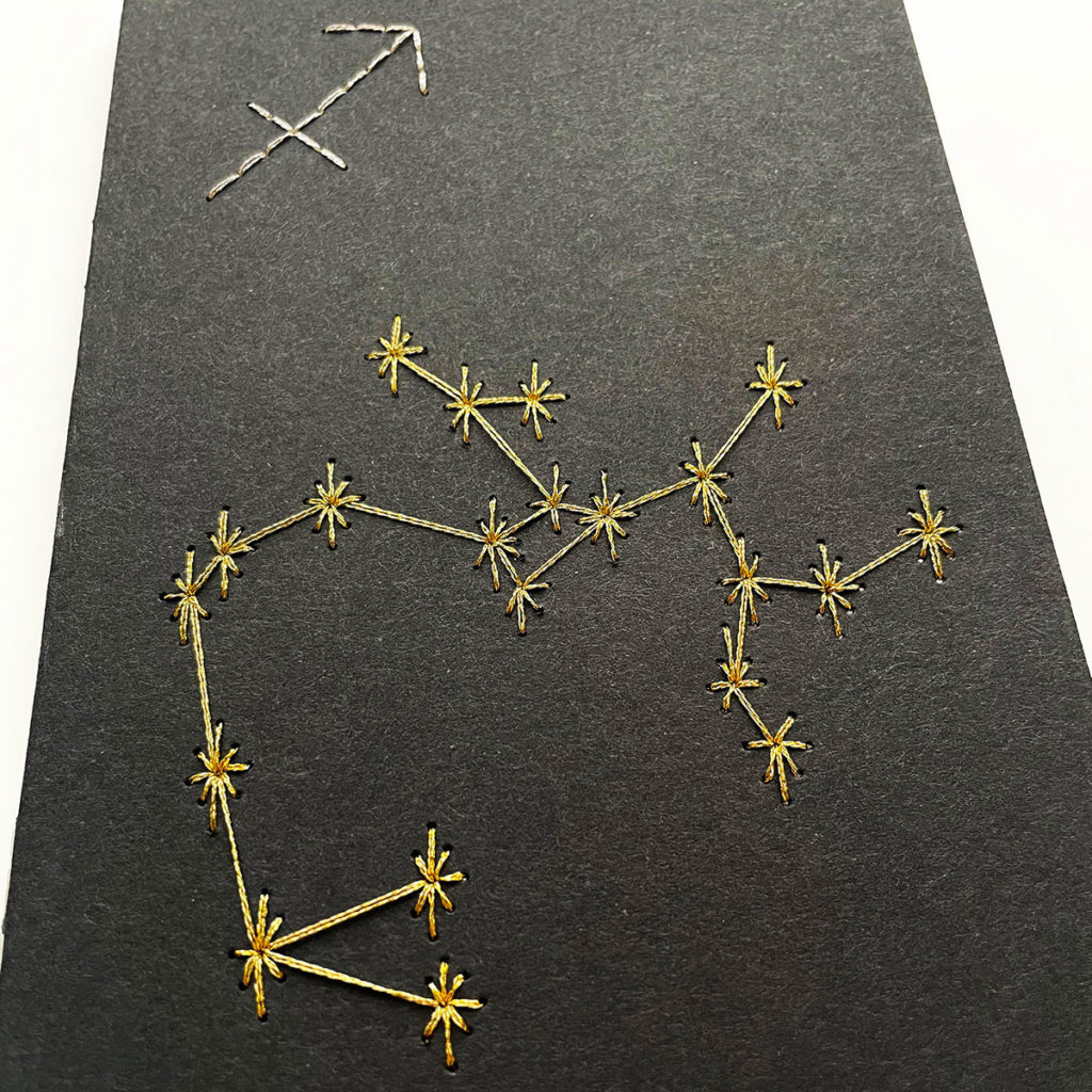 Sagittarius constellation paper embroidery by Mayuka Fiber Art - Maydel ...
