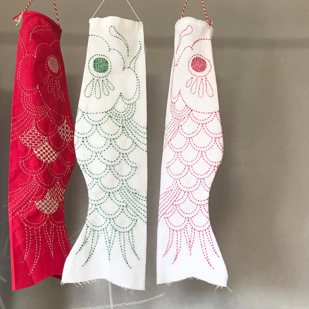 Koinobori (carp streamer) sashiko pattern PDF by Sashiko.Lab - Maydel Craft